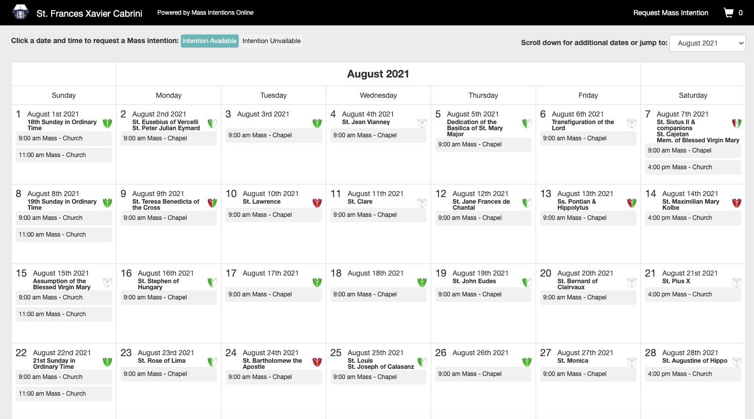 Mass Intention – St. Frances Cabrini and St Vincent de Paul Catholic ...
